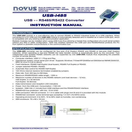 5000466 v10x a manual conversor usb-i485 - english | PDF