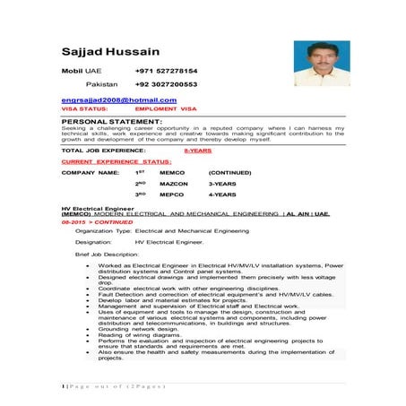 CV Engr Sajjad Hussain | DOCX