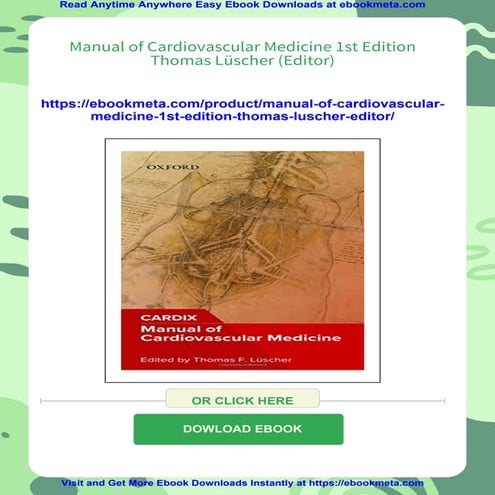 Manual of Cardiovascular Medicine 1st Edition Thomas Lüscher (Editor) | PDF