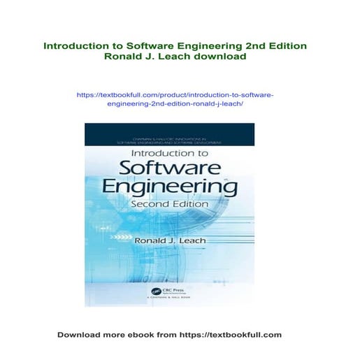 Introduction to Software Engineering 2nd Edition Ronald J. Leach | PDF