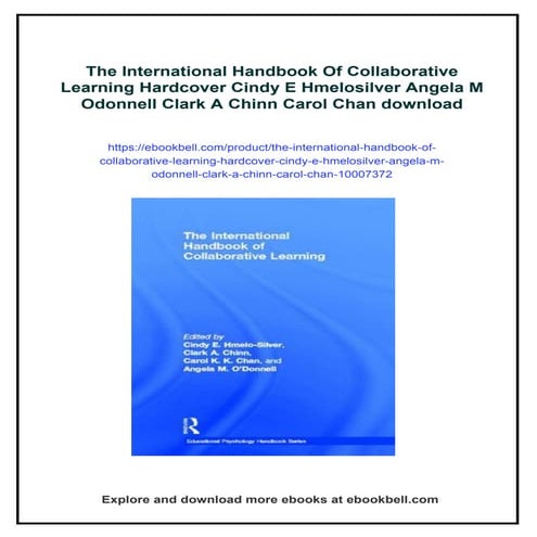 The International Handbook Of Collaborative Learning Hardcover Cindy E ...