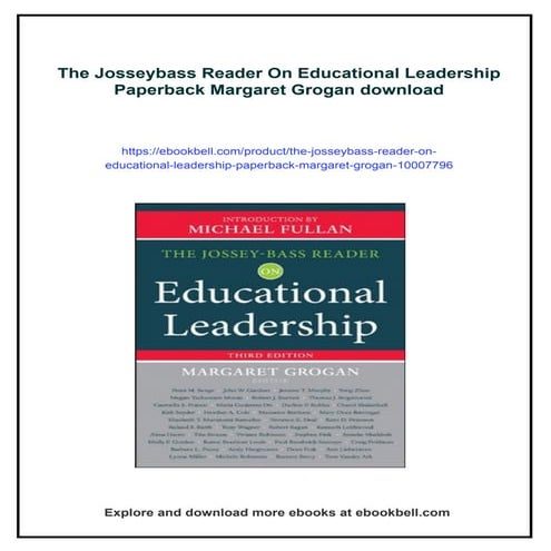 The Josseybass Reader On Educational Leadership Paperback Margaret ...