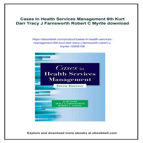Cases In Health Services Management 6th Kurt Darr Tracy J Farnsworth ...