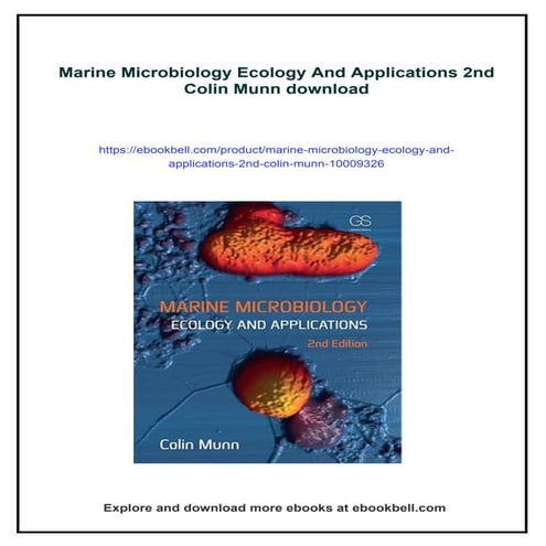Marine Microbiology Ecology And Applications 2nd Colin Munn | PDF