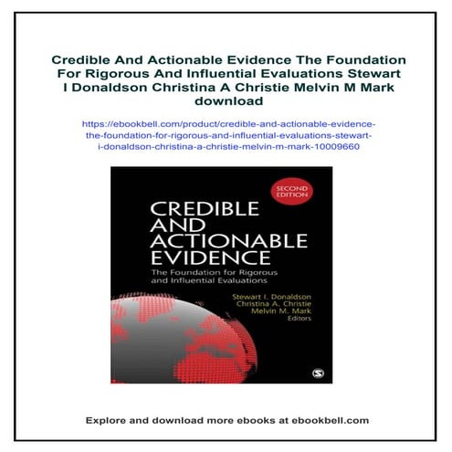 Credible And Actionable Evidence The Foundation For Rigorous And ...