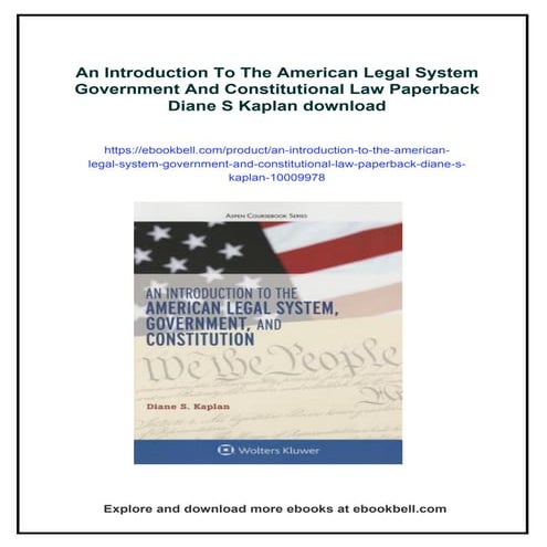 An Introduction To The American Legal System Government And ...
