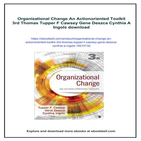 Organizational Change An Actionoriented Toolkit 3rd Thomas Tupper F ...