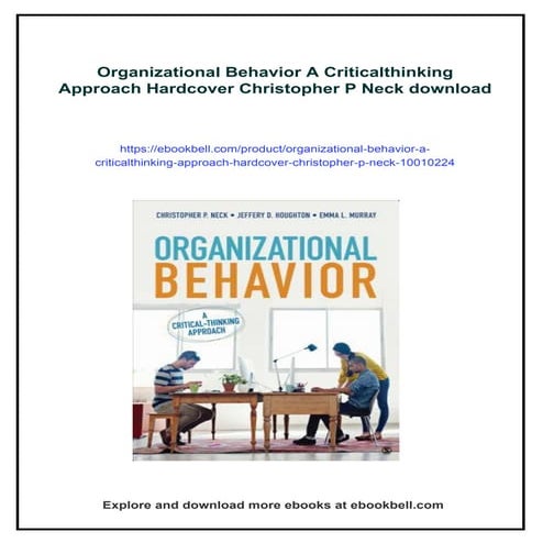 Organizational Behavior A Criticalthinking Approach Hardcover ...