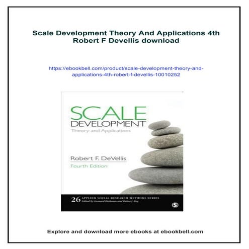 Scale Development Theory And Applications 4th Robert F Devellis | PDF