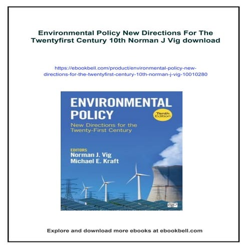 Environmental Policy New Directions For The Twentyfirst Century 10th ...