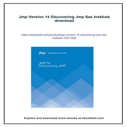 Jmp Version 14 Discovering Jmp Sas Institute | PDF