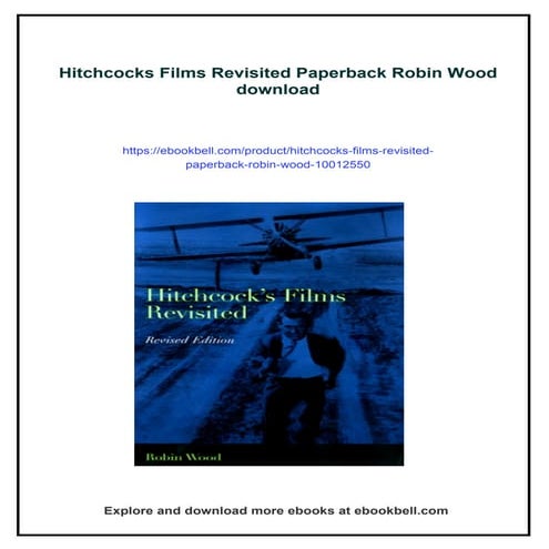 Hitchcocks Films Revisited Paperback Robin Wood | PDF