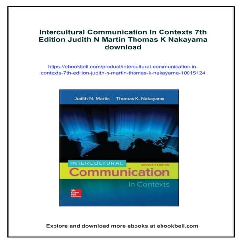 Intercultural Communication In Contexts 7th Edition Judith N Martin ...
