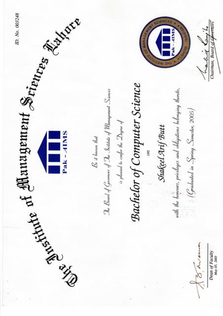 Bachelors Transcript | PDF | Computer Software and Applications | Computing