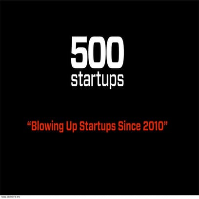 500 Startups - Overview | PDF