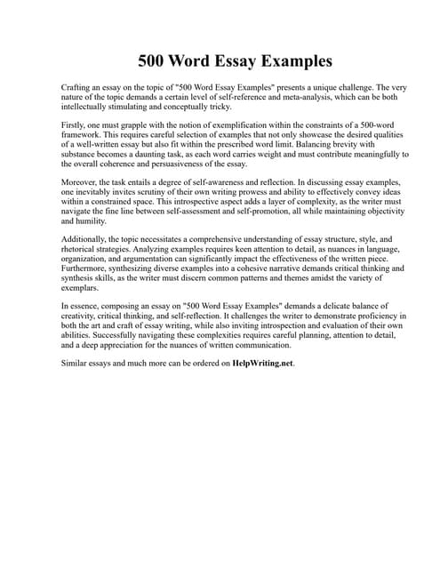 Short Story Essay Examples | PDF