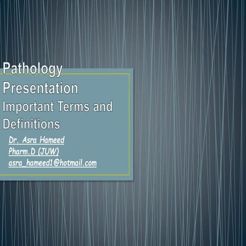 Pathology Important Terms and Definitions | PPTX