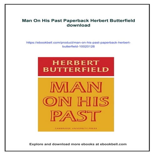 Man On His Past Paperback Herbert Butterfield | PDF