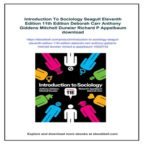 Introduction To Sociology Seagull Eleventh Edition 11th Edition Deborah Carr Anthony Giddens ...