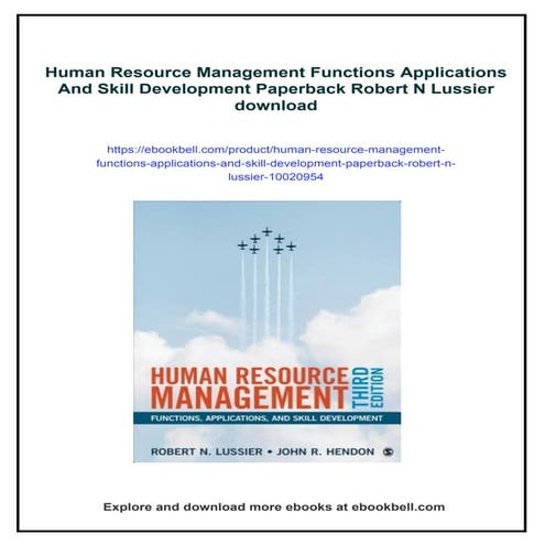Human Resource Management Functions Applications And Skill Development Paperback Robert N ...