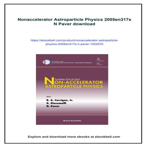 Nonaccelerator Astroparticle Physics 2005en317s N Paver | PDF