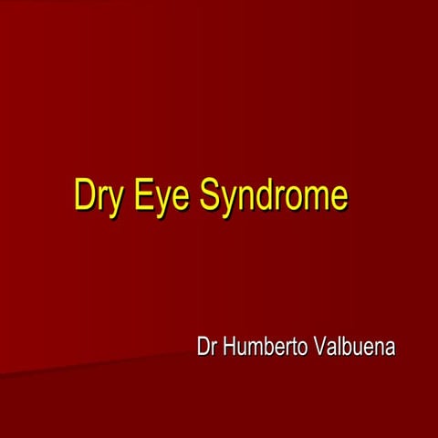 Dry Eye Syndrome | PPT