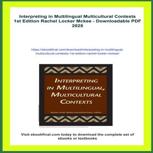 Interpreting in Multilingual Multicultural Contexts 1st Edition Rachel ...