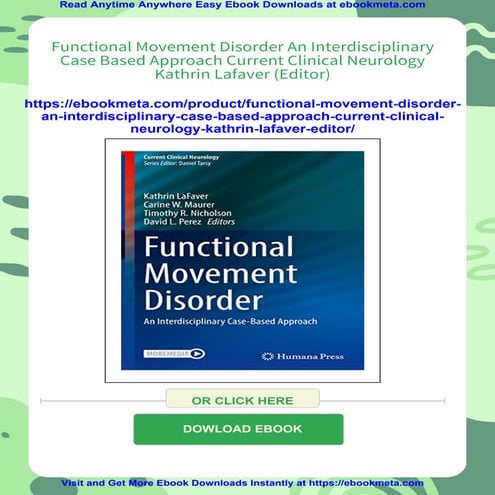 Functional Movement Disorder An Interdisciplinary Case Based Approach ...