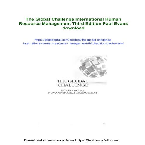 The Global Challenge International Human Resource Management Third ...