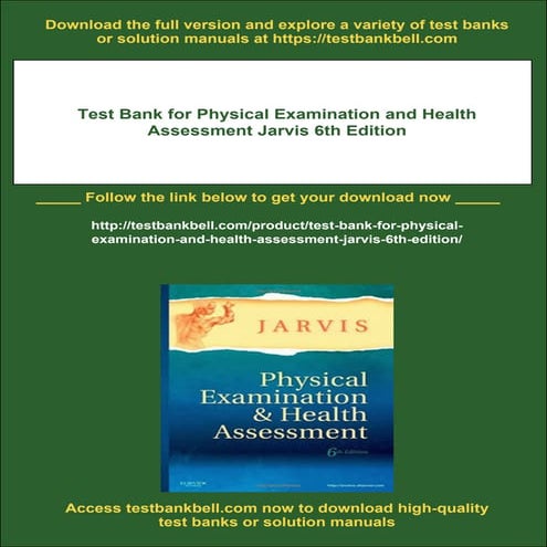 Test Bank for Physical Examination and Health Assessment Jarvis 6th ...
