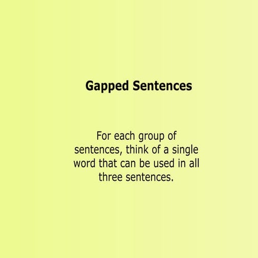 501gappedsents | PPT