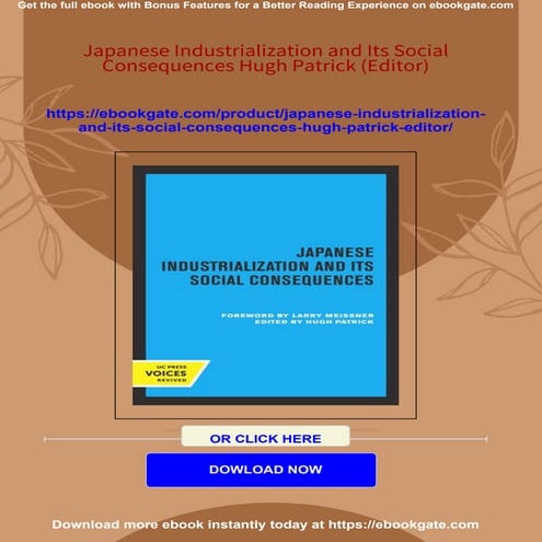 Japanese Industrialization and Its Social Consequences Hugh Patrick (Editor) | PDF