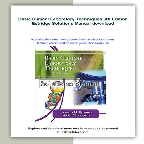 Basic Clinical Laboratory Techniques 6th Edition Estridge Solutions Manual | PDF
