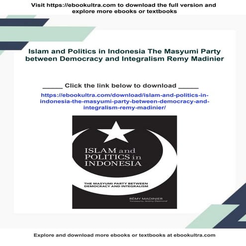 Islam and Politics in Indonesia The Masyumi Party between Democracy and Integralism Remy ...