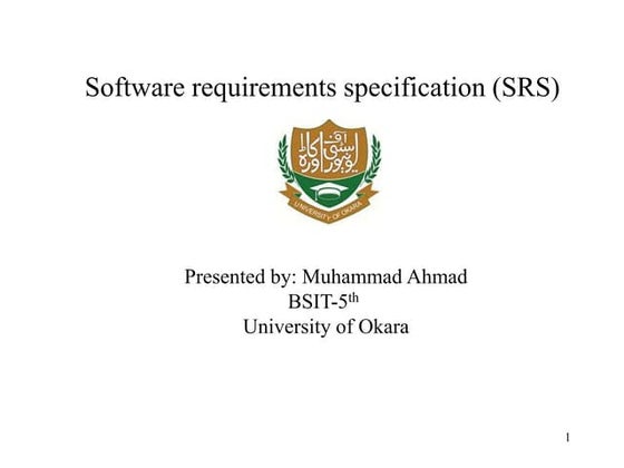 Srssoftware Requirement Specification Ppt 5306