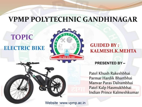 ELECTRIC CYCLE introduction to electric cycle project | PPTX