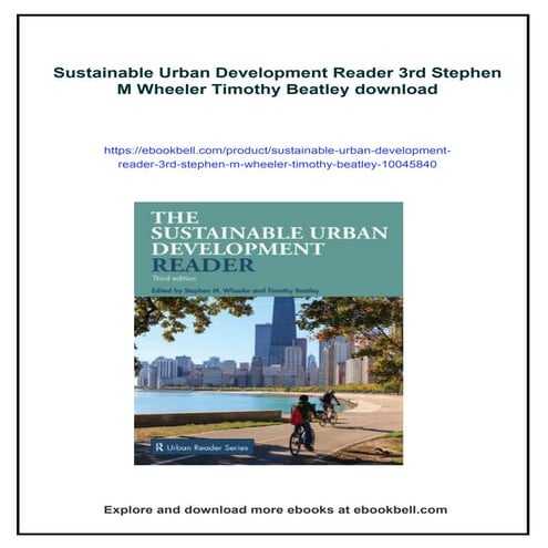 Sustainable Urban Development Reader 3rd Stephen M Wheeler Timothy ...