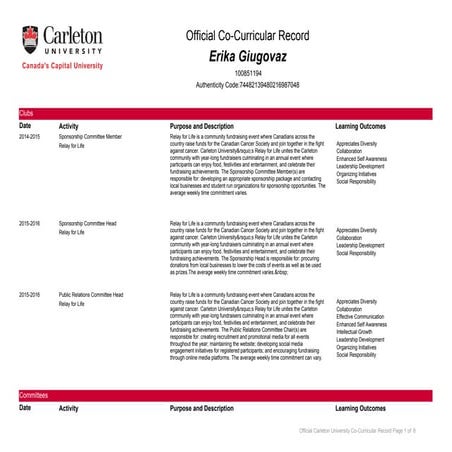 Co-Curricular Record | PPT