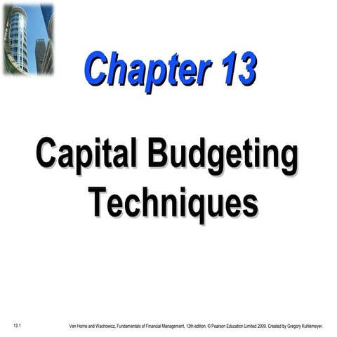 502331 capital budgeting techniques pp13 | PPT