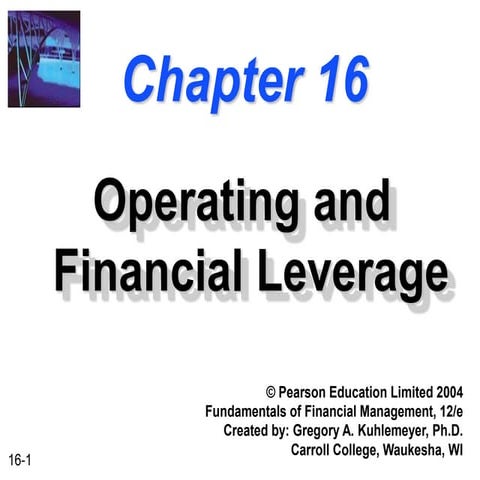 OPERATING AND FINANCIAL LEVERAGE BY VAN HORNE | PPT