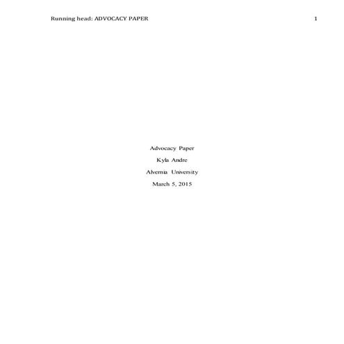 Advocacy Paper | DOCX | Diabetes | Diseases and Conditions