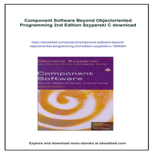 Component Software Beyond Objectoriented Programming 2nd Edition