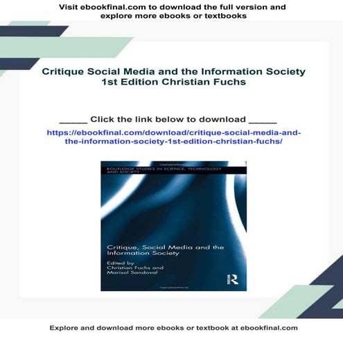 Critique Social Media and the Information Society 1st Edition Christian ...