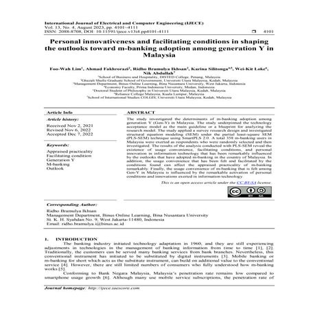 Personal innovativeness and facilitating conditions in shaping the ...