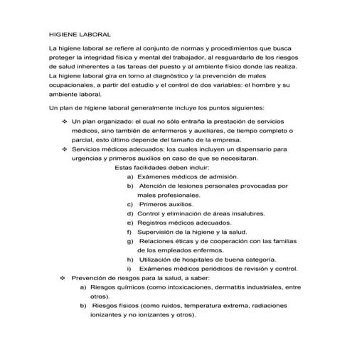 Higiene Laboral | PPTX