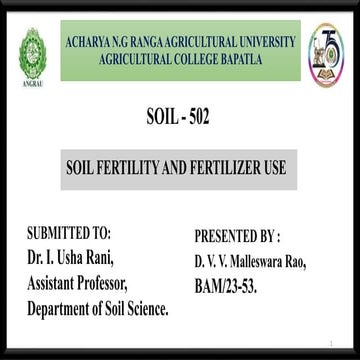 Integrated Nutrient Management (INM) | PPTX
