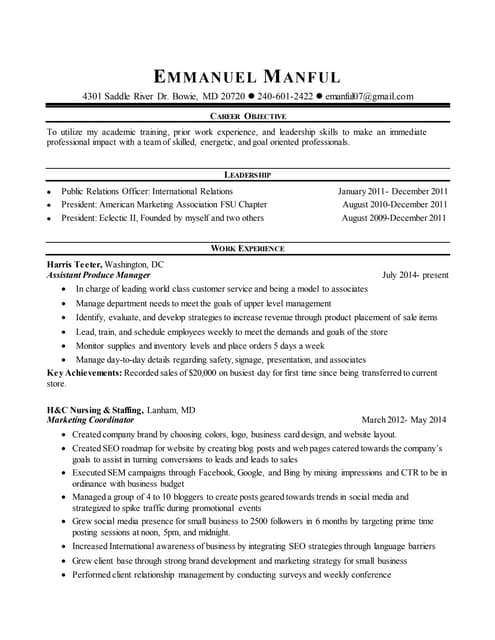 Scott Resume - Management and Sales | PDF