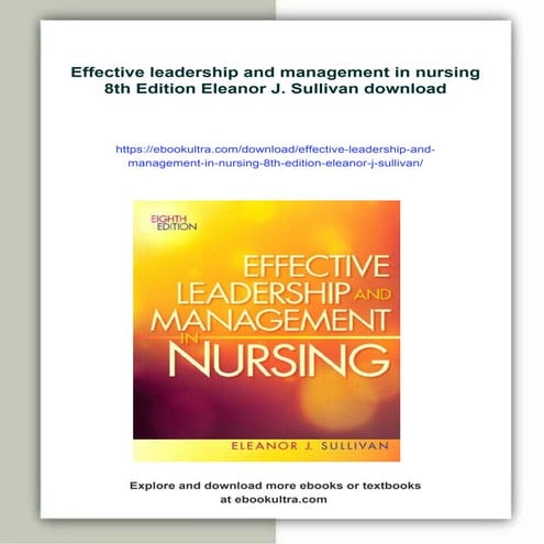 Effective leadership and management in nursing 8th Edition Eleanor J ...