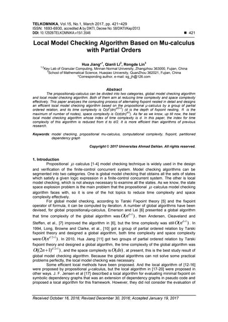 Local Model Checking Algorithm Based On Mu Calculus With Partial Orders