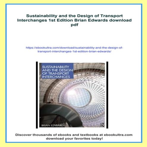 Sustainability and the Design of Transport Interchanges 1st Edition ...